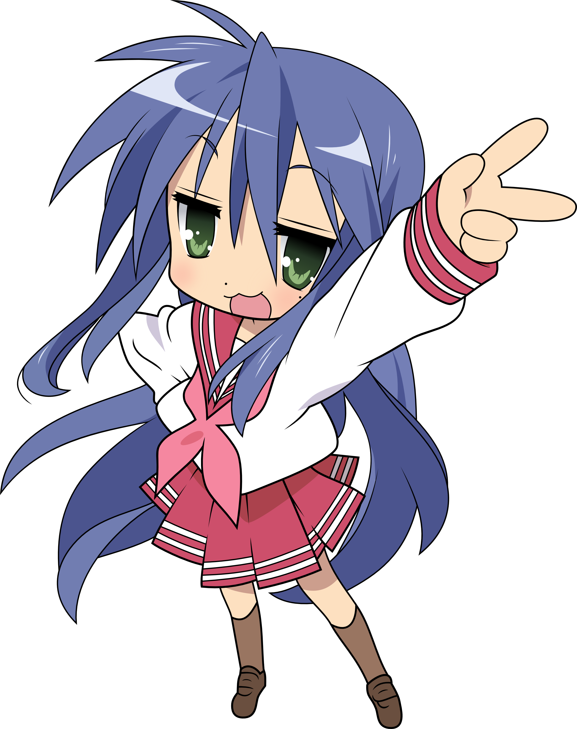 lucky star izumi konata chibi seifuku tagme transparent png vector trace | #397045 | yande.re
